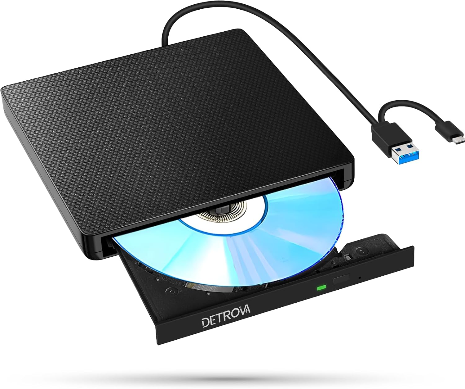 Amazon.co.jp: CD DVDドライブ 外付け cdドライブ【 USB3.0&Type-C両用ケーブル】 外付けDVDドライブ Windows/Linux/Mac OS 内蔵ケーブル ...