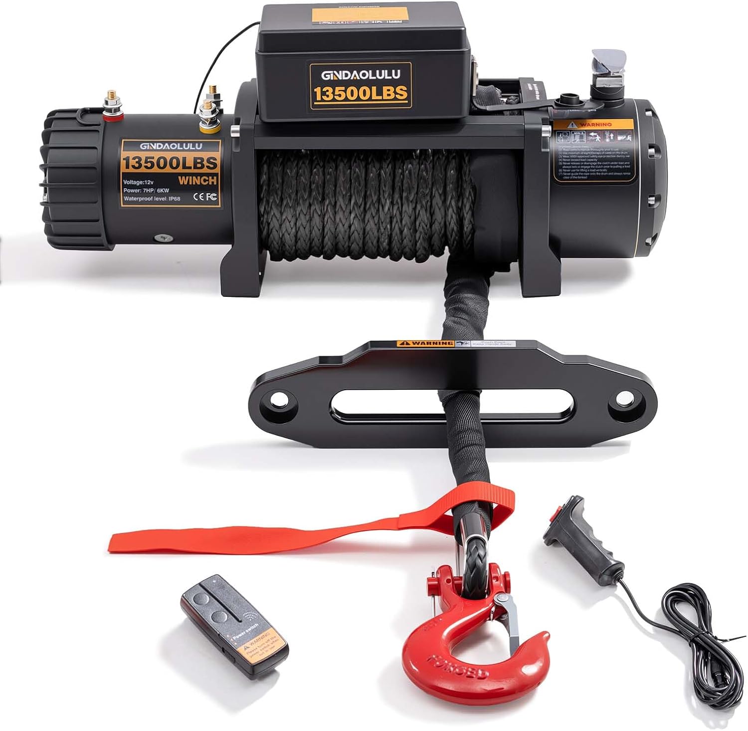 Amazon.com: GINDAOLULU 12V Electric Winch,13500LBS Load Capacity ...