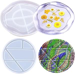 Amazon.com: 2 PCS Large Resin Tray Molds Irregular Oval Round Tray Silicone Mold with Edge ...