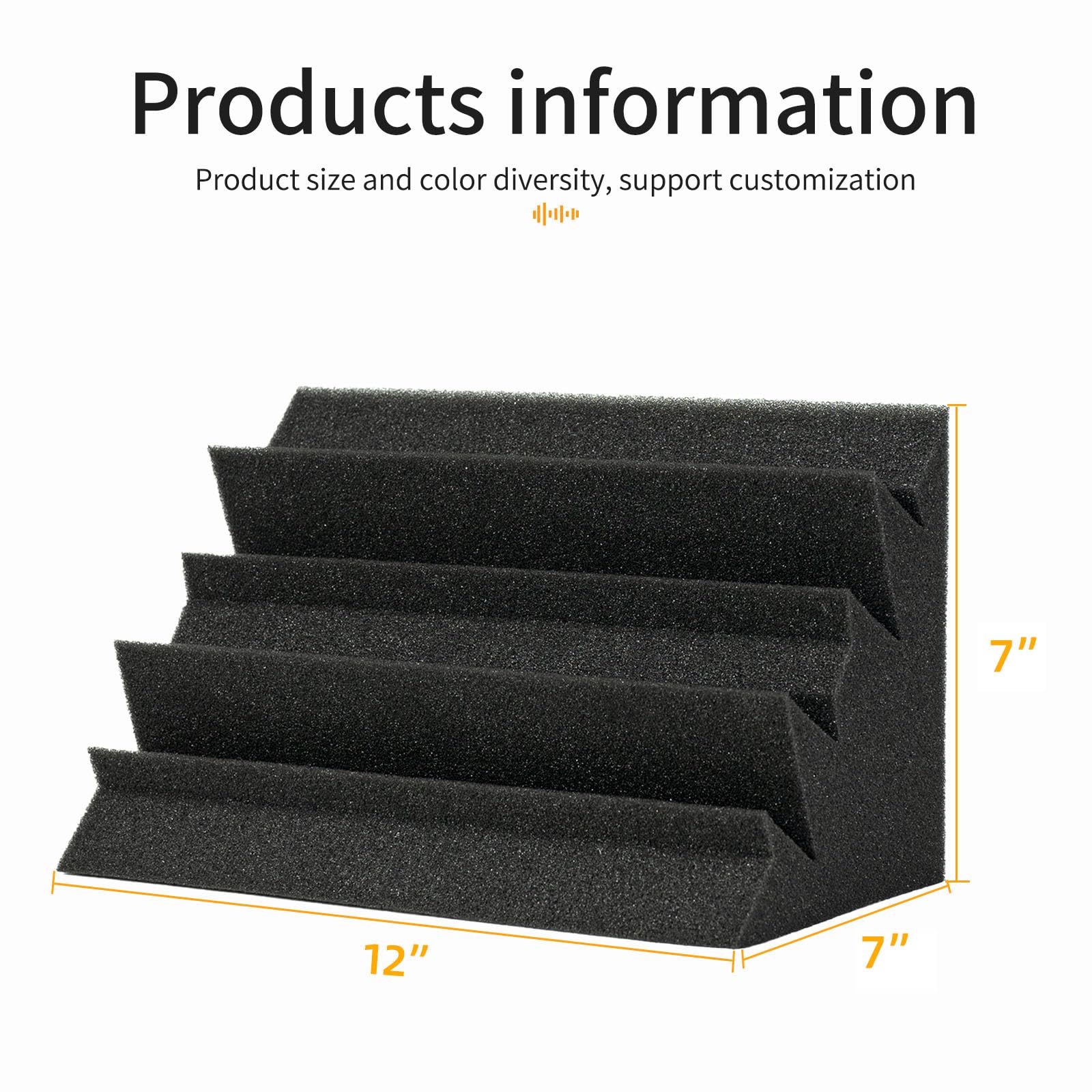 Snapklik.com : 8 Pack Acoustic Foam Corner Bass Traps - 7" X 7" X 12 ...