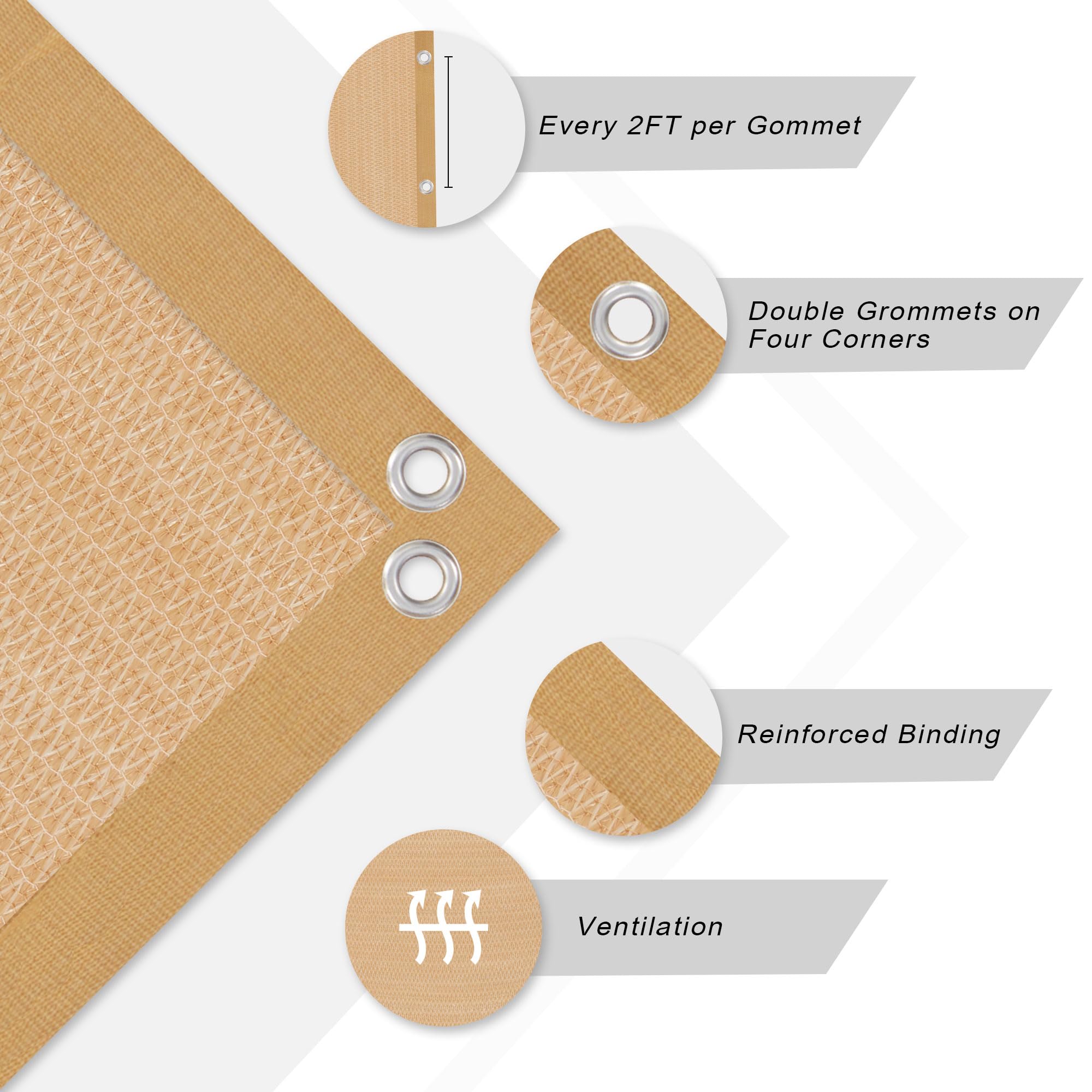 Snapklik.com : VICLLAX 90% Shade Fabric Sun Shade Cloth Privacy Screen