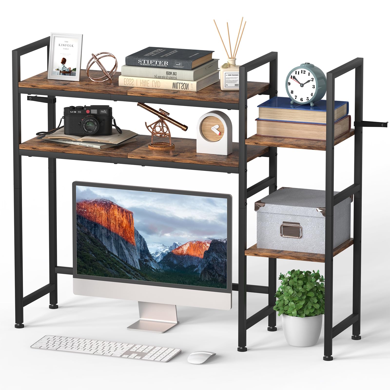 Amazon.com: NOVIMANGO Desktop Bookshelf, 37.4" W Desk Organizer Shelf ...
