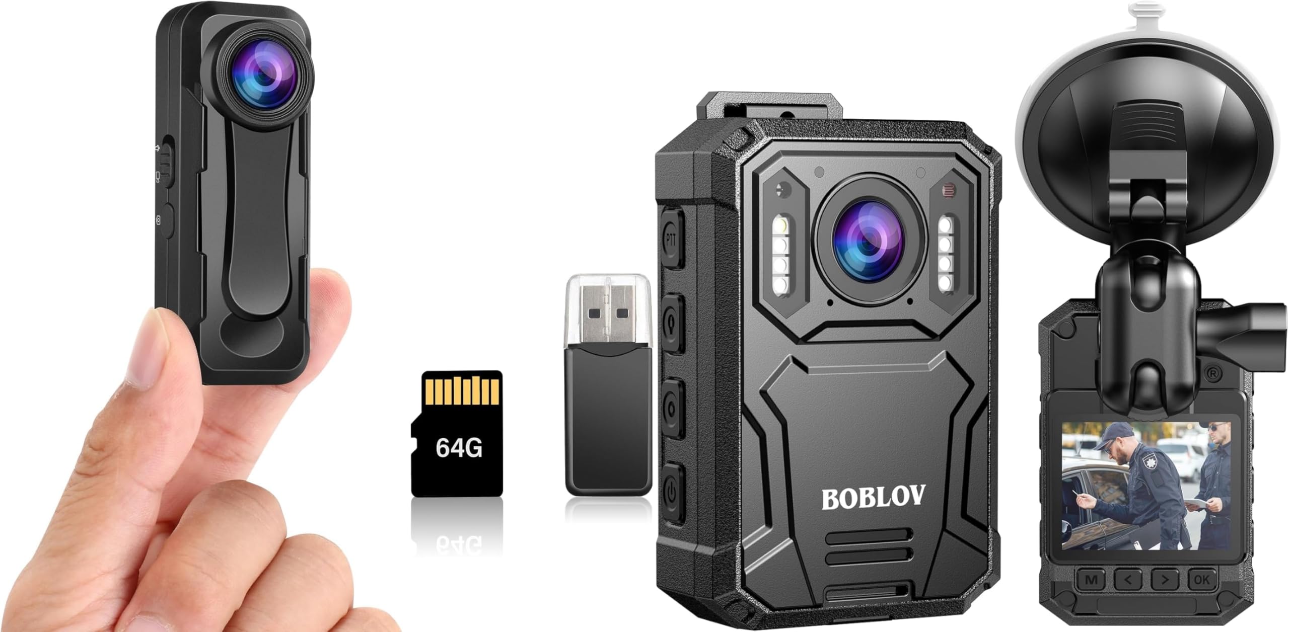 Amazon.com : BOBLOV W1 64GB HD 1080P Body Worn Camera, Wearable Body ...
