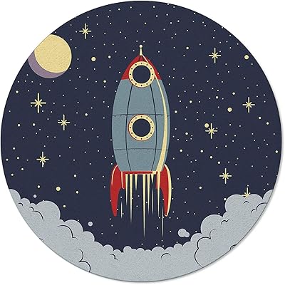 Amazon.com: BVOGOS 3’Ft Large Round Area Rug Galaxy Cartoon Space ...