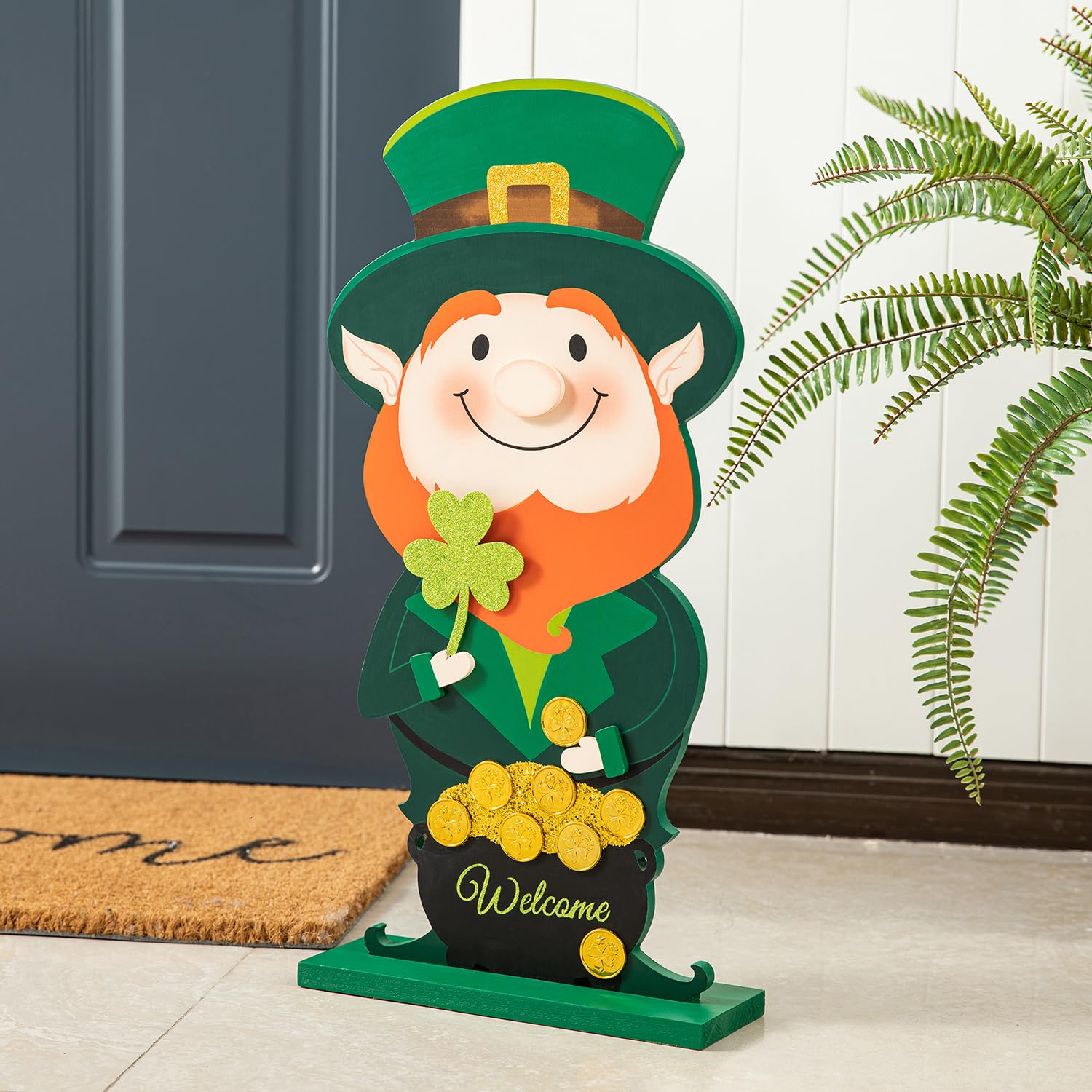 Snapklik.com : Glitzhome 23.5"H St.Patricks Day Wooden Standing Porch ...