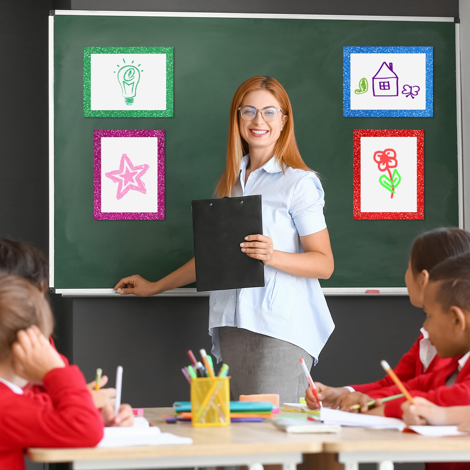 Snapklik.com : 16 Pieces 11" X 14" Glitter Poster Board Glitter Frame ...