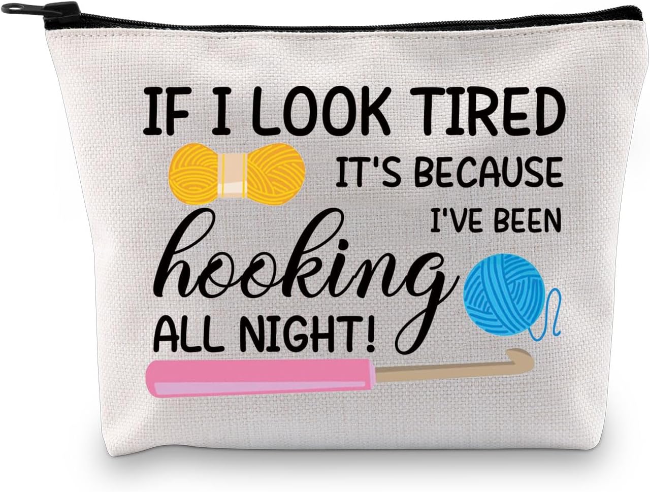 Amazon.com: XYANFA Crochet Gifts Crochet Lovers Cosmetic Bag I'VE BEEN ...