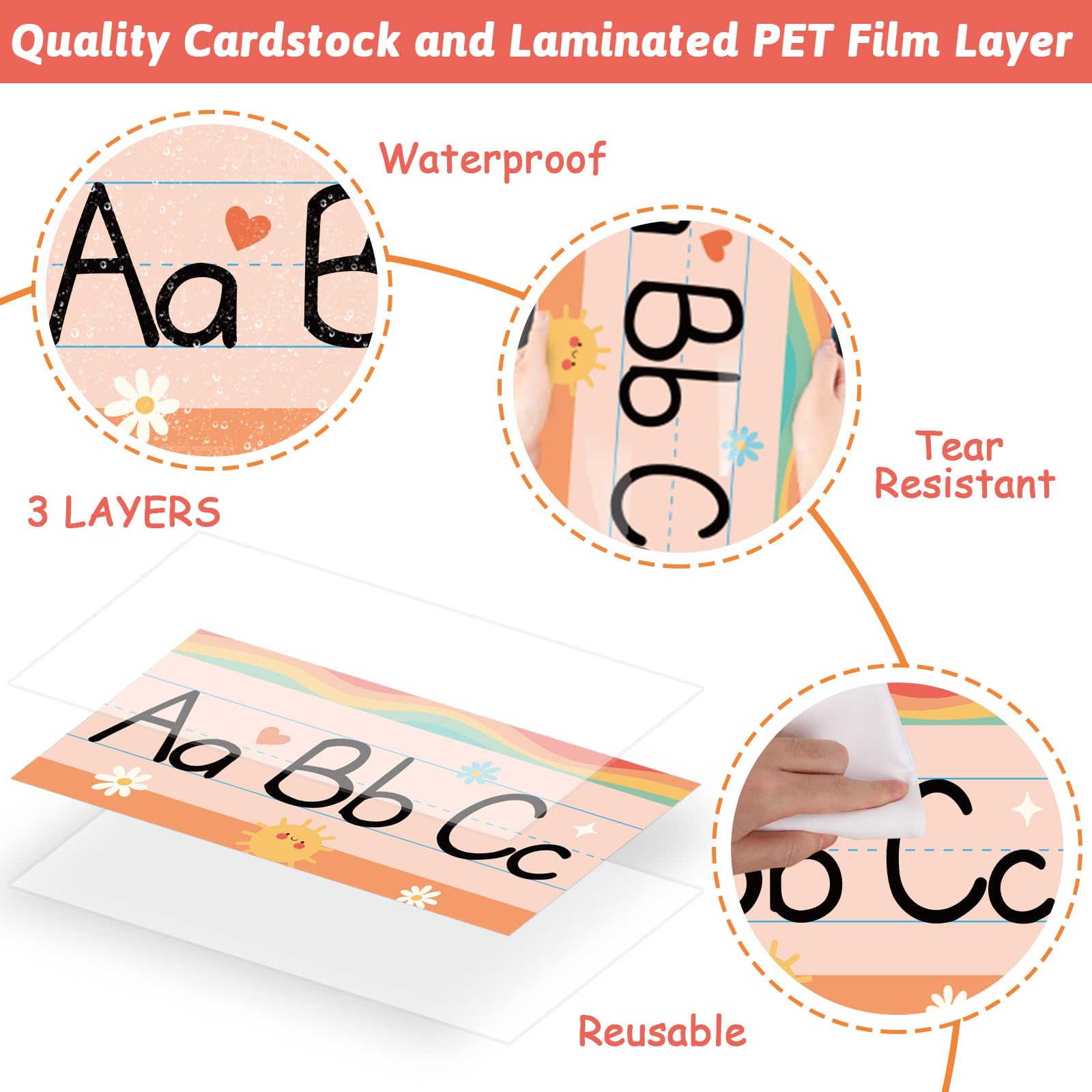 Snapklik.com : 12 Pieces Alphabet Bulletin Board Strips Set Retro ...