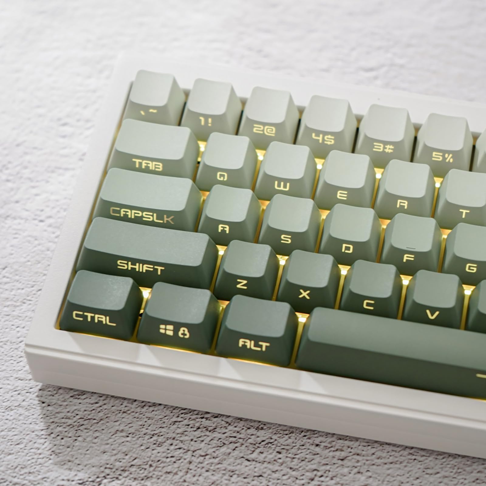 134 Keys PBT Double Shot Keycaps Gradient Green OEM Profile Backlit ...
