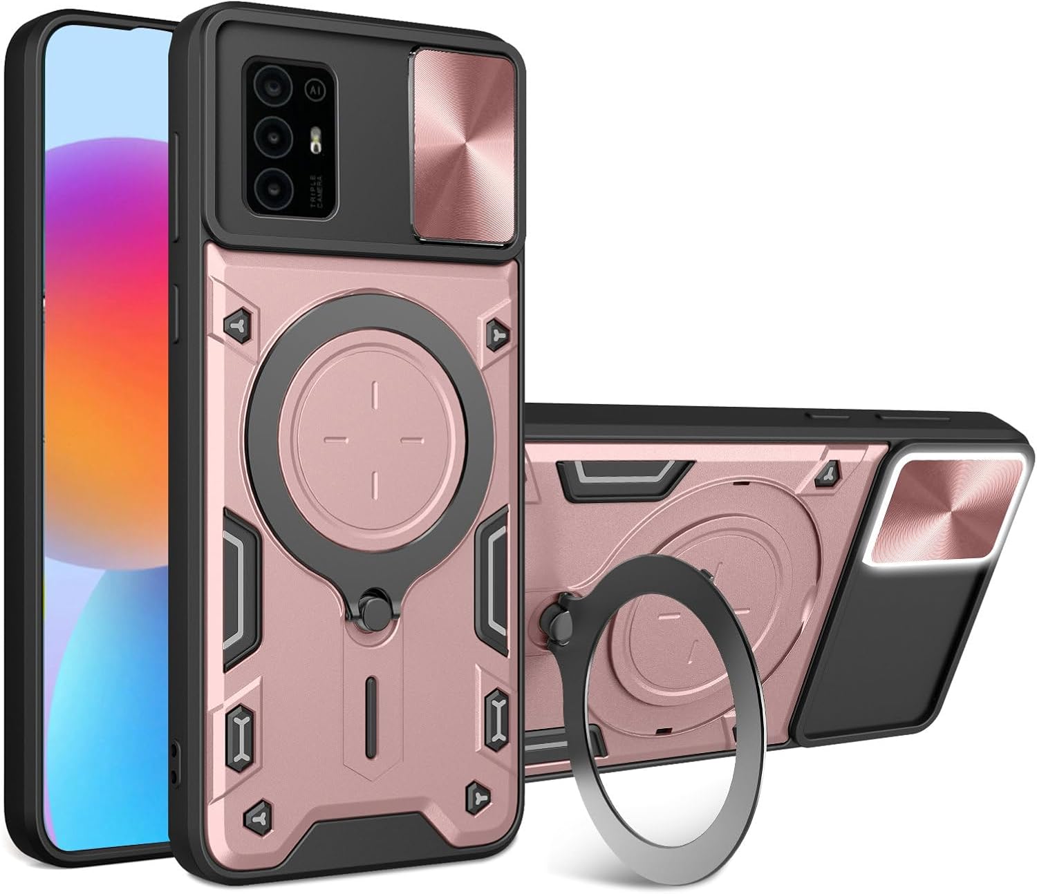 Amazon.com: Elubugod Compatible with ZTE Blade A52 Lite Case,with Slide ...