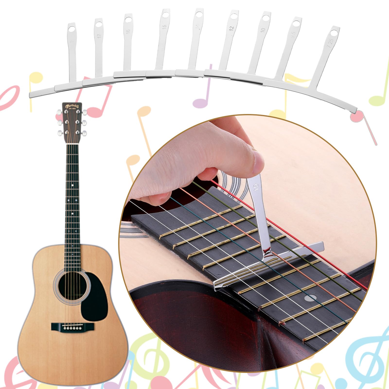 Snapklik.com : Guitar Setup Kit, 10 PCS Guitar Luthier Tools 9 ...