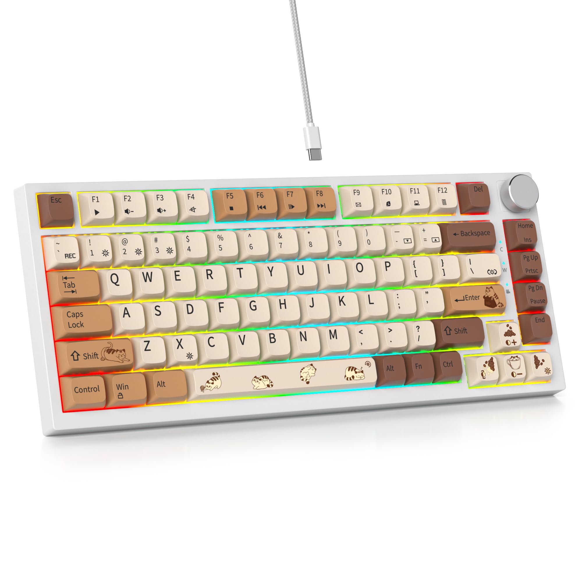SOLIDEE mechanical keyboard wired 75 percent,Hot Swappable Keyboard ...