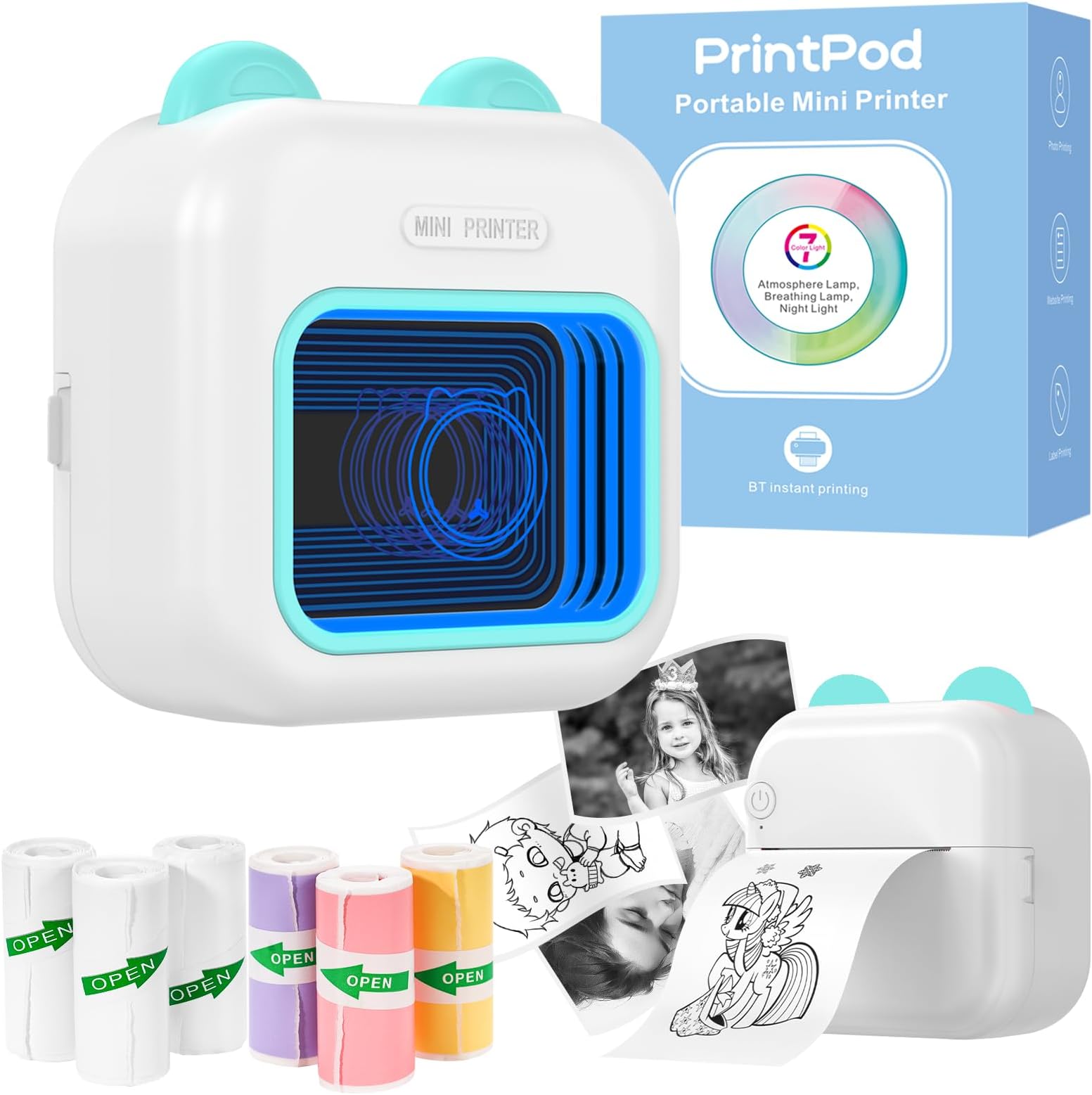 Amazon.com: Print Pod Wireless Photo Sticker Thermal Fast Printer ...