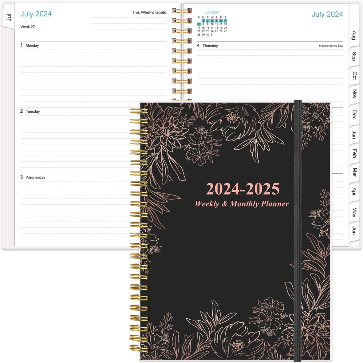Amazon.com : 2024-2025 Planner - Weekly Monthly Planner Spiral Bound ...