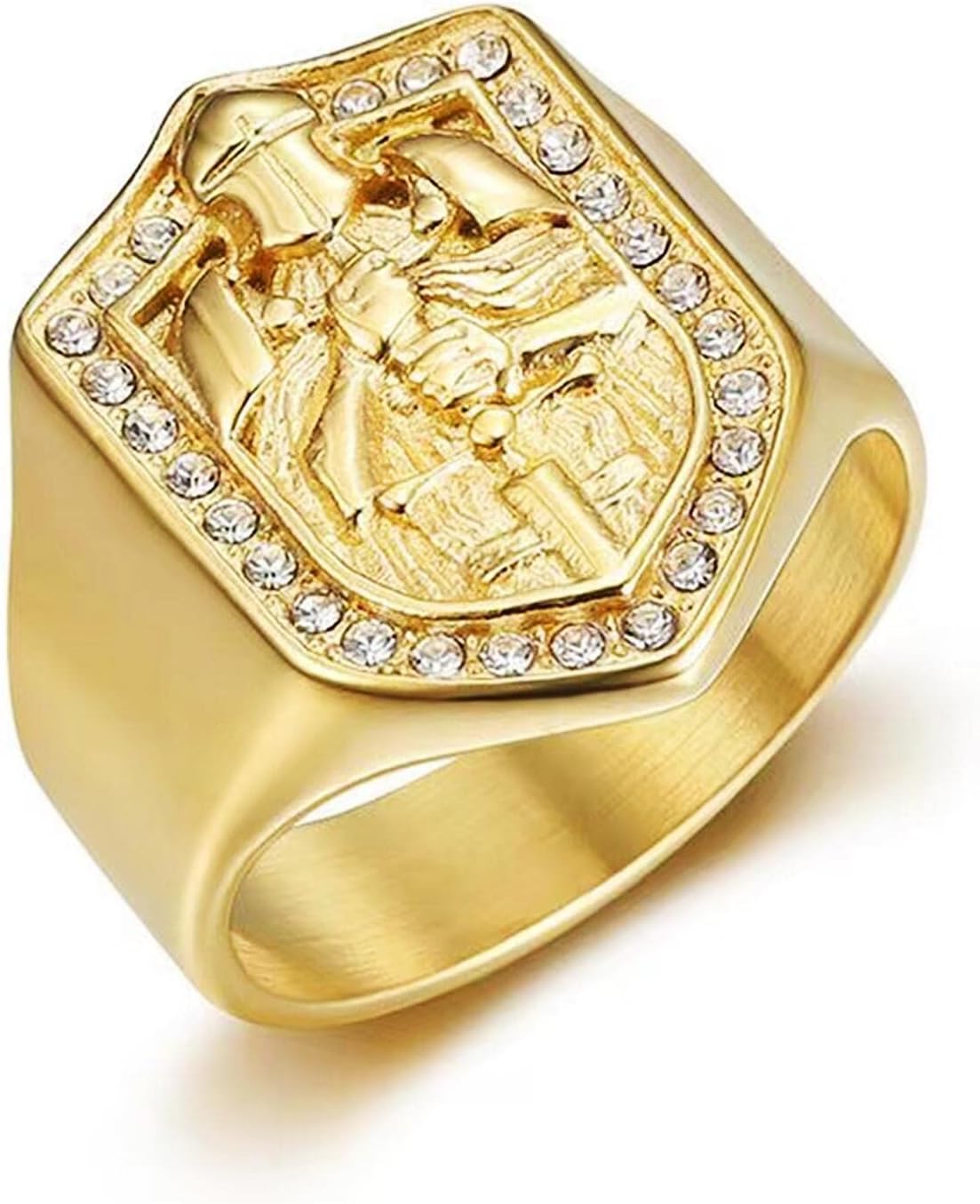 Amazon.com: LAIMIUMIU33 CZ Knights Cross Sword Armor Shield Templar ...