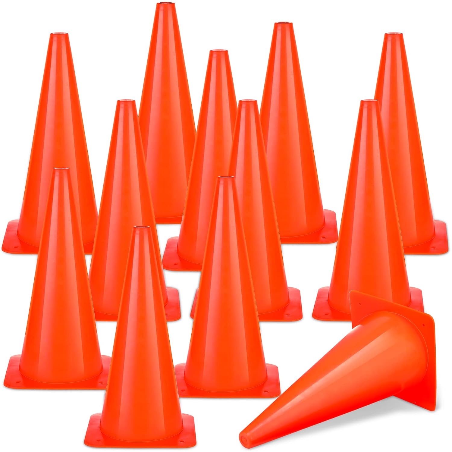 Reginary 12 Pcs 15 Inch Parking Cones, Traffic Cones, Orange Road ...