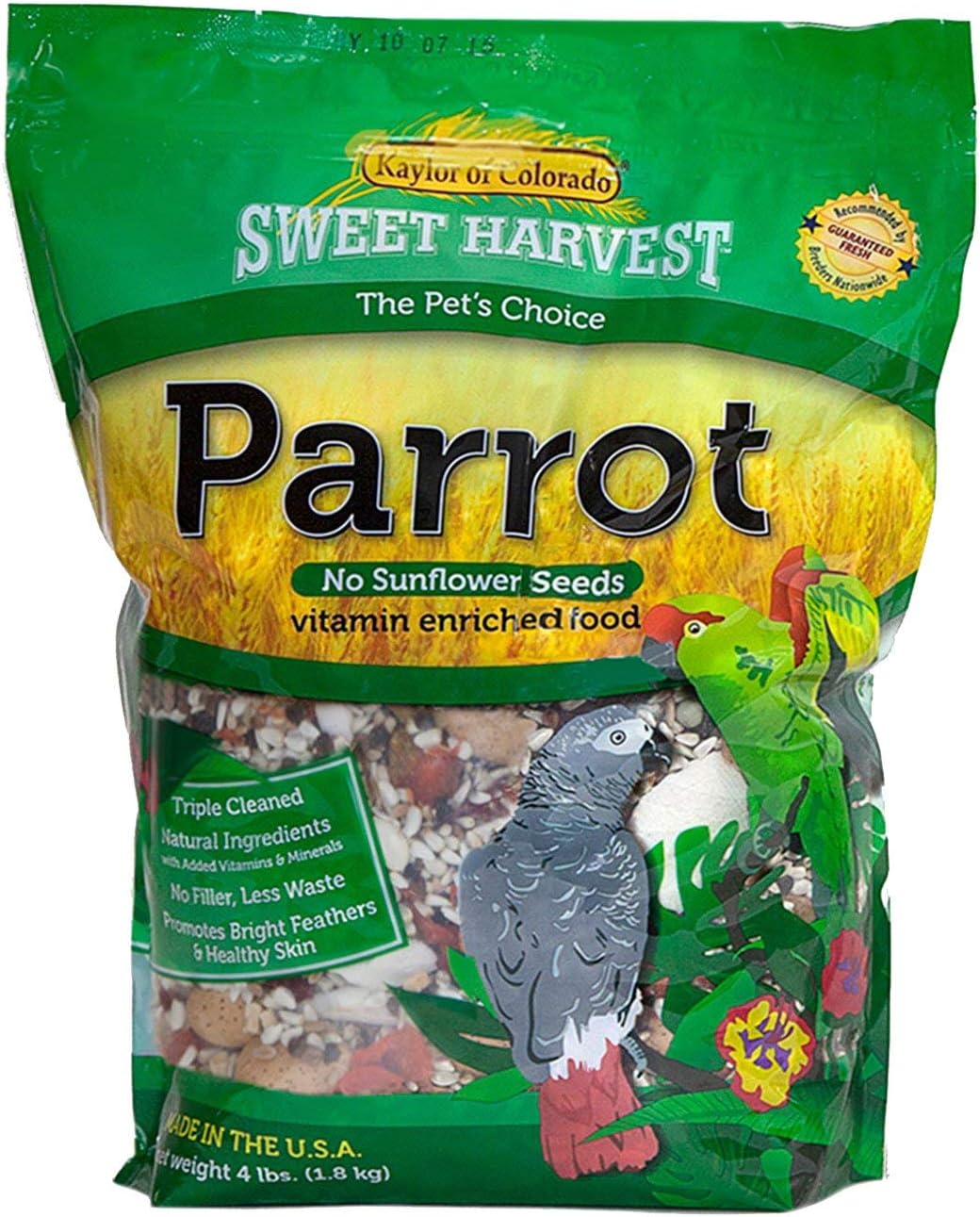 Amazon.com: Sweet Harvest Parrot Bird Food (No Sunflower Seeds), 4 lbs ...
