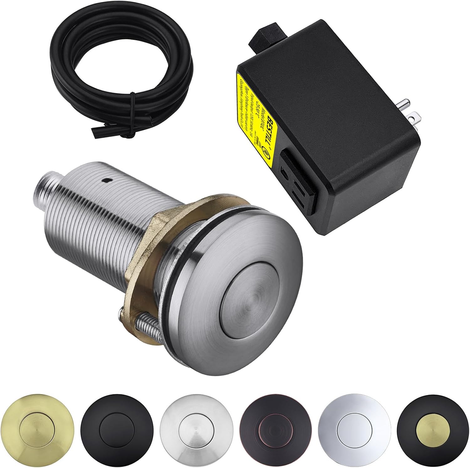 BESTILL Garbage Disposal Air Switch Kit - UL Listed, Brass Long Push ...