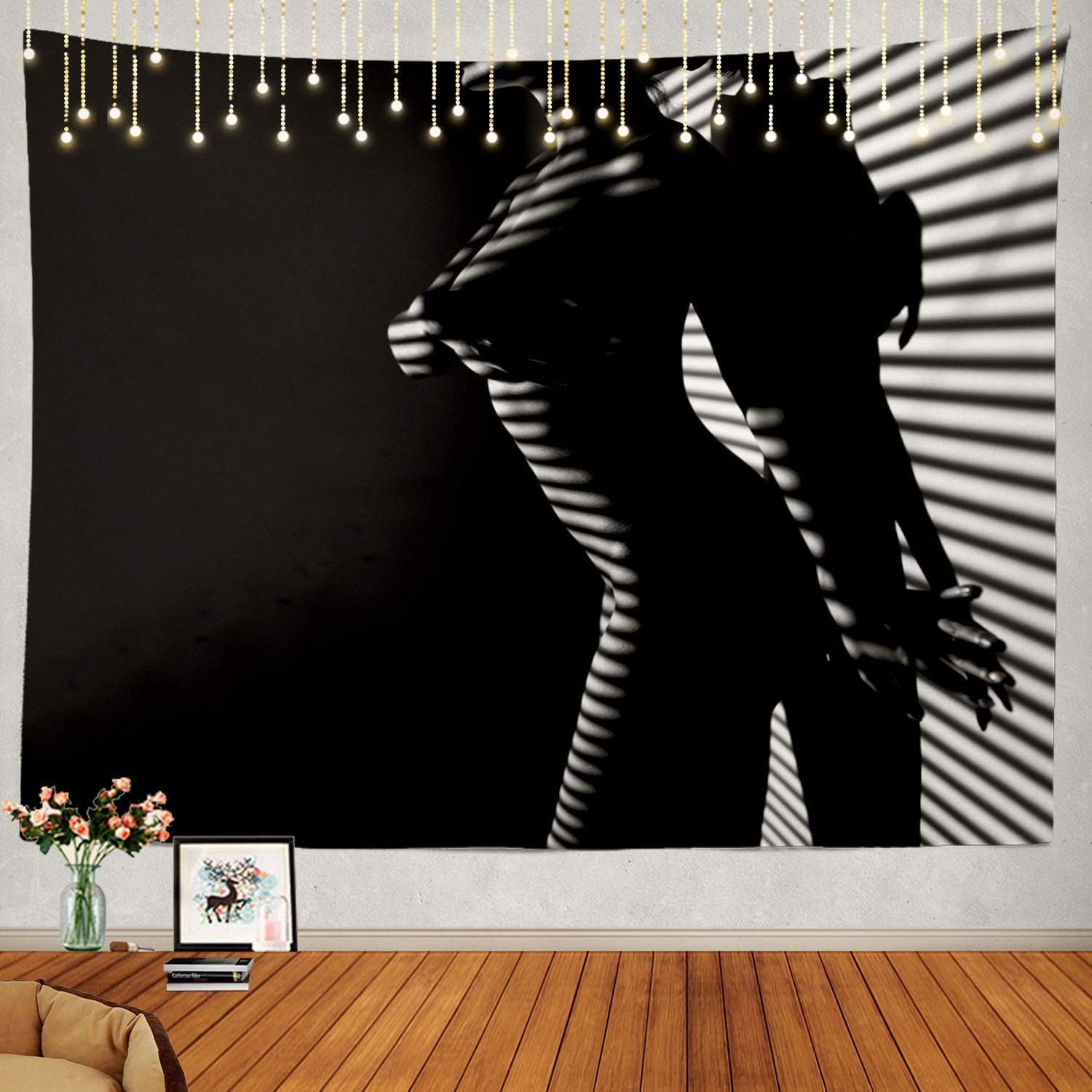 Amazon.com: Shrahala Black and White Tapestry, Woman Sexy Artistic ...