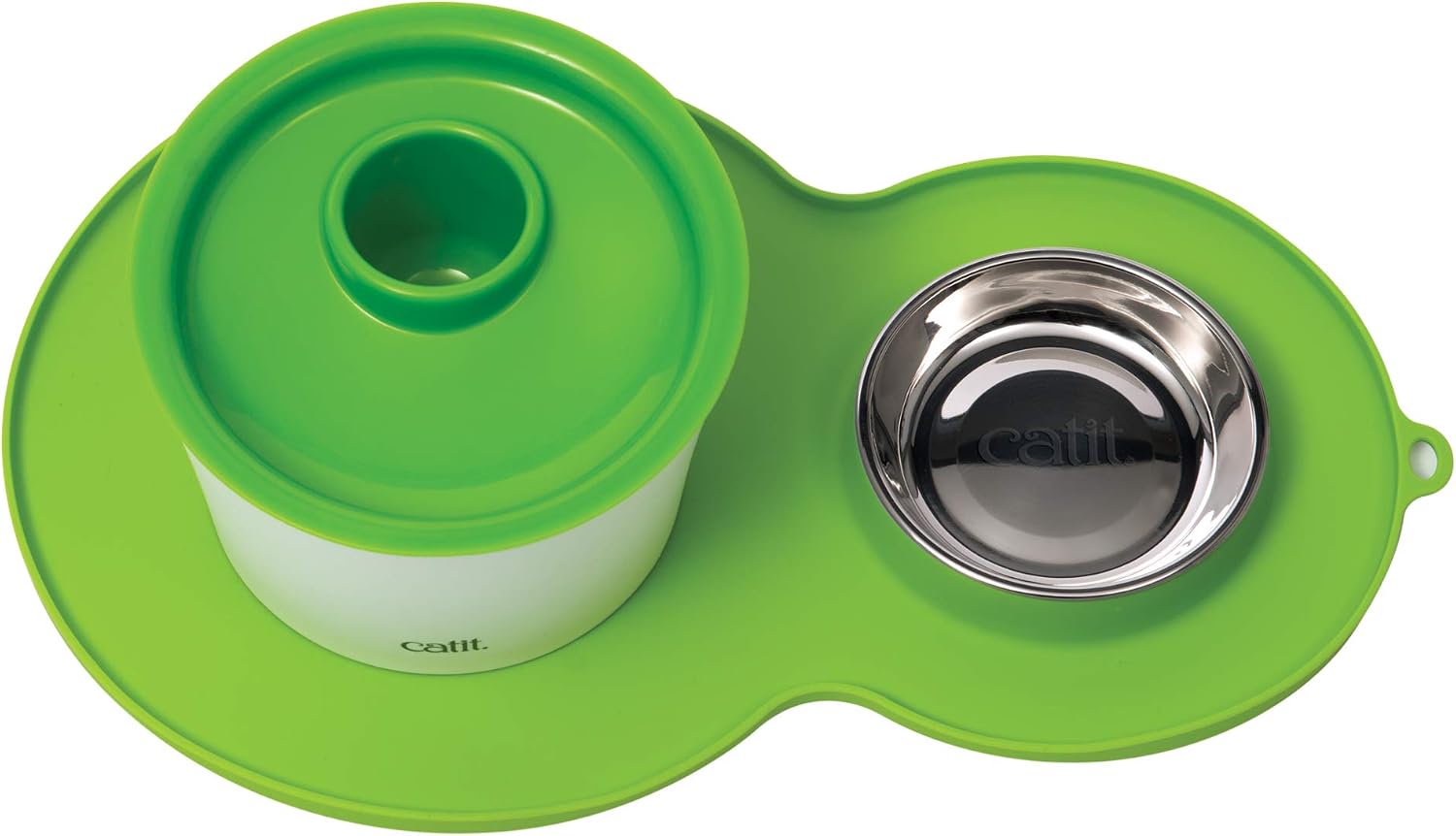 Catit Mantel individual de gato con forma de maní, verde, 17.5 x 11.4 ...
