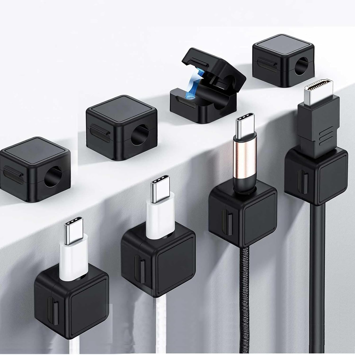 Magnetic Cable Holder, 8 Pack of Magnetic Cord Cable Organizer Phone ...
