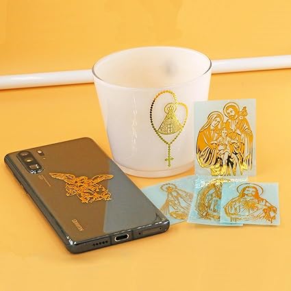 Amazon.com: Pack(9 pcs) of Catholic Stickers for Mobile Phones Gold ...