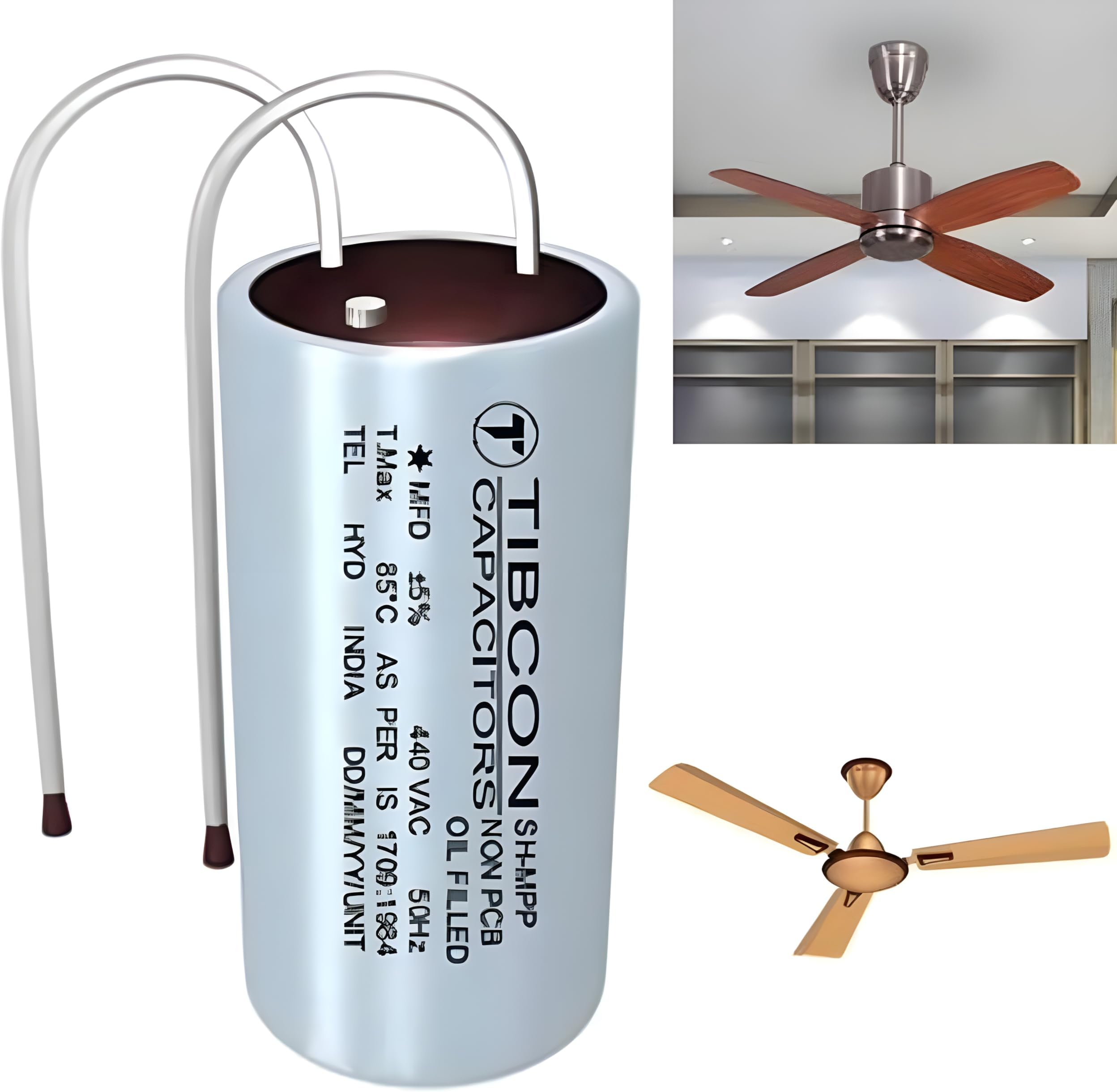 Pmw - Tibcon Oil Filled - Fan Capacitor 2.5 - Fan Condenser - Pack of 2 ...