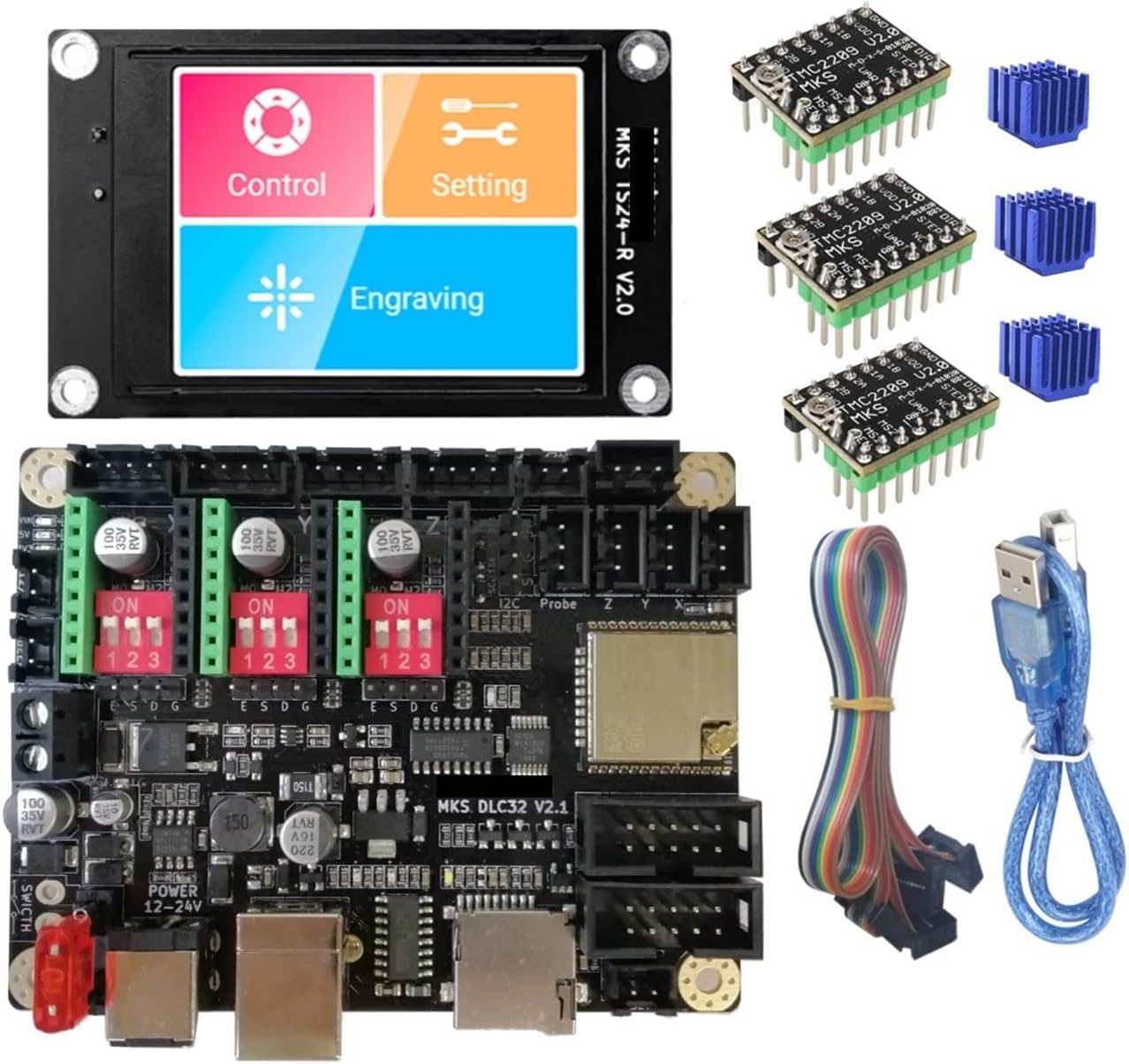 Zubehör für Bürowerkzeuge Grbl 32-Bit-CNC-Schild-Controller ESP32 WiFi ...