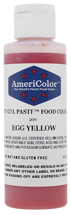 Amazon.com : AmeriColor, Egg Yellow, 4.5 Ounce Bottle, Soft Gel Paste ...