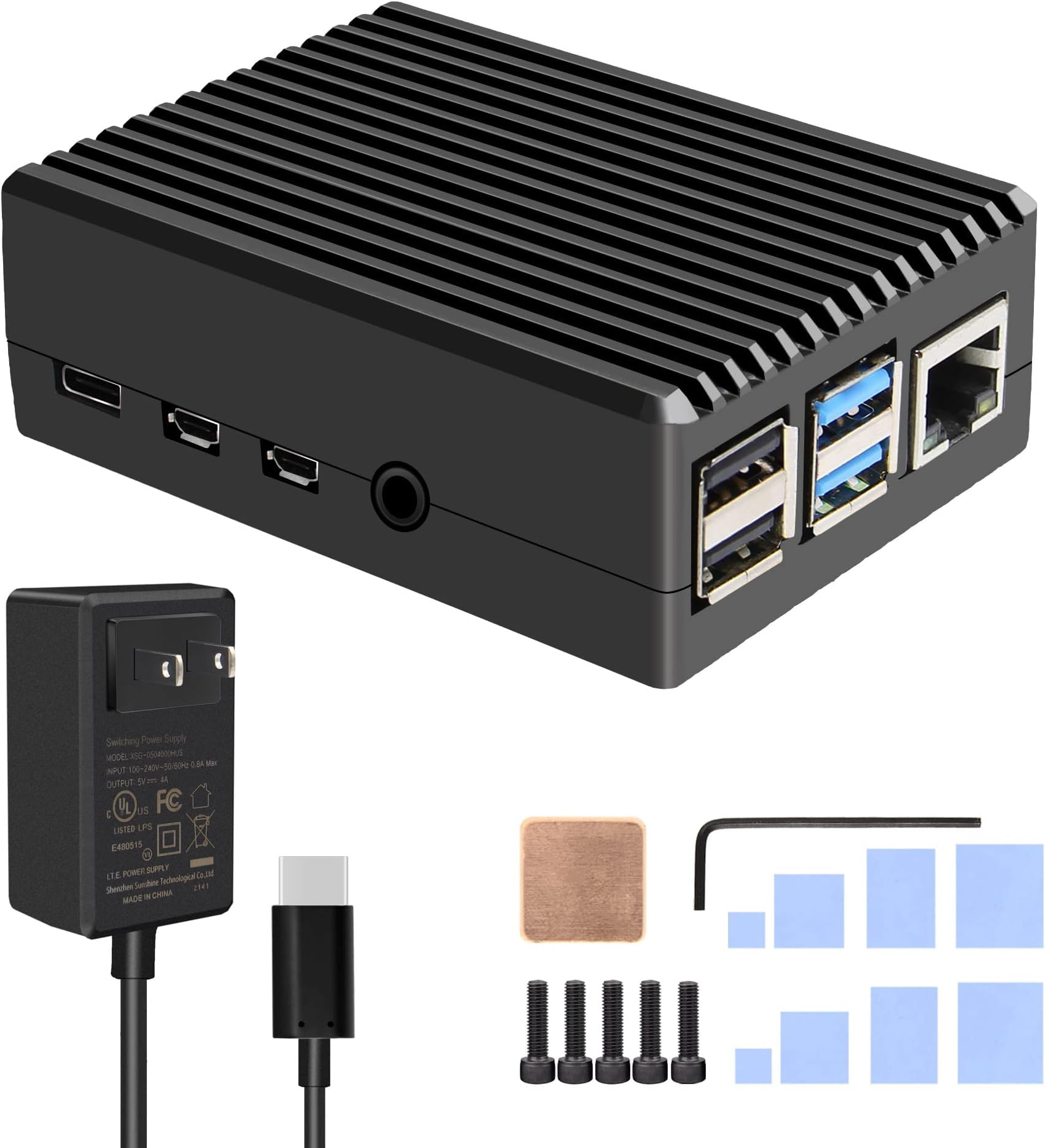Amazon.com: Geekworm Case with Power Supply for Raspberry Pi 4, Heavy ...