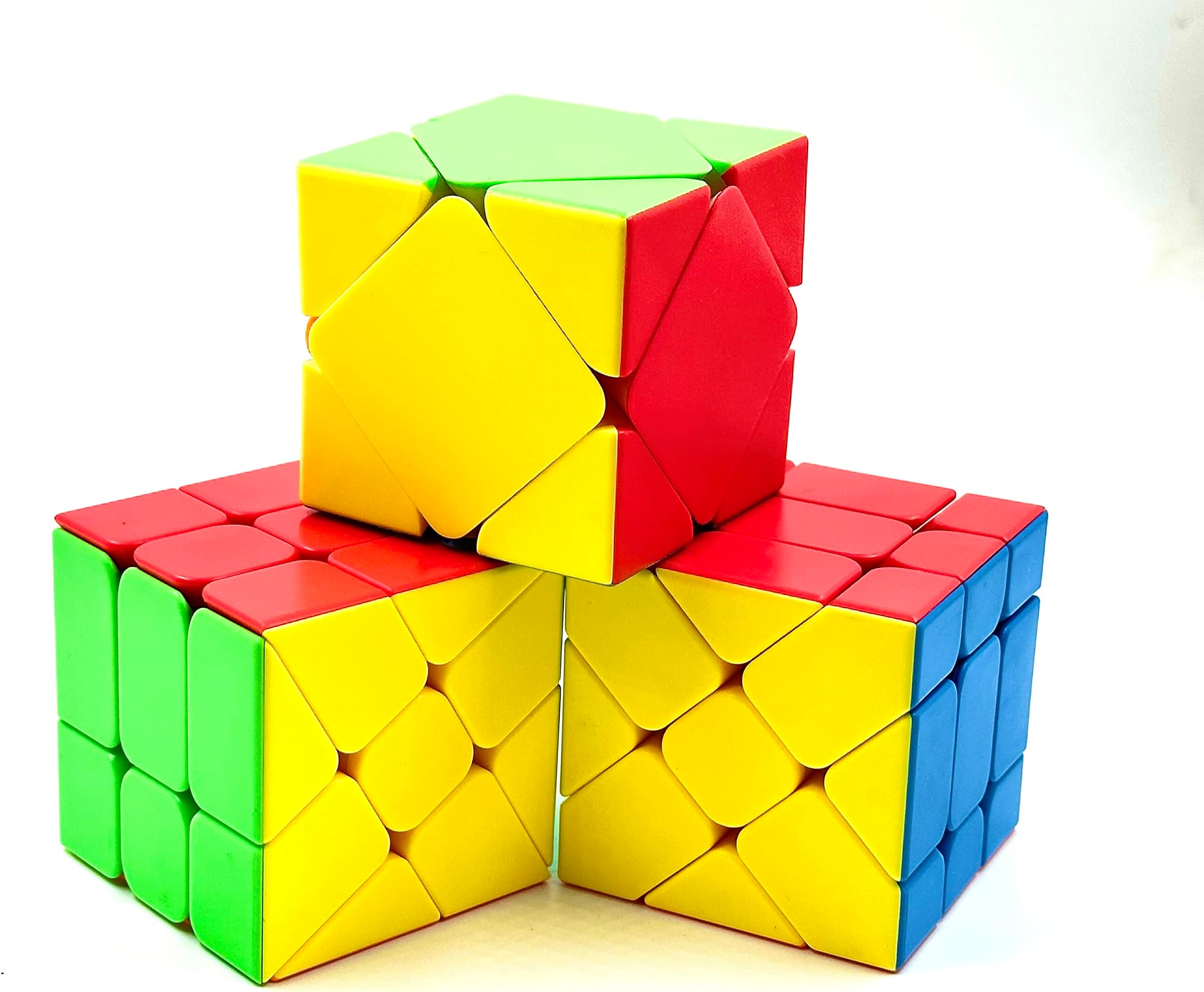 D ETERNAL Speed Cube Combo Set of Windmill, Fisher, Skewb Cubes Puzzle ...
