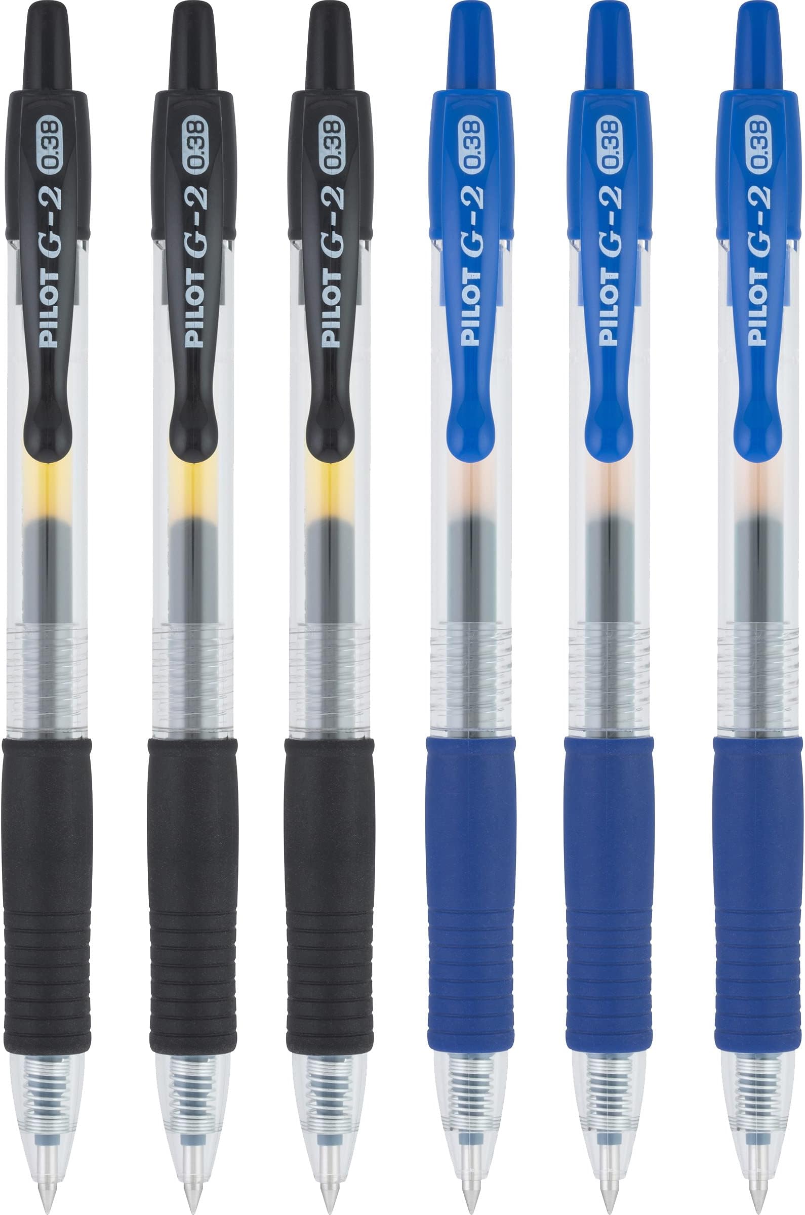 Pilot G2 pens retractable Gel Roller ballpoint 0.38 pt Black & Blue ...