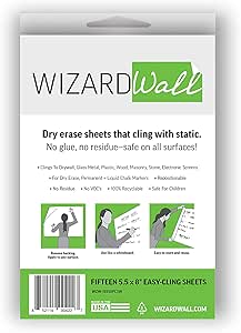 Wizard Wall Portable and Re-positionable Dry Erase Pre Cut Sheets ...