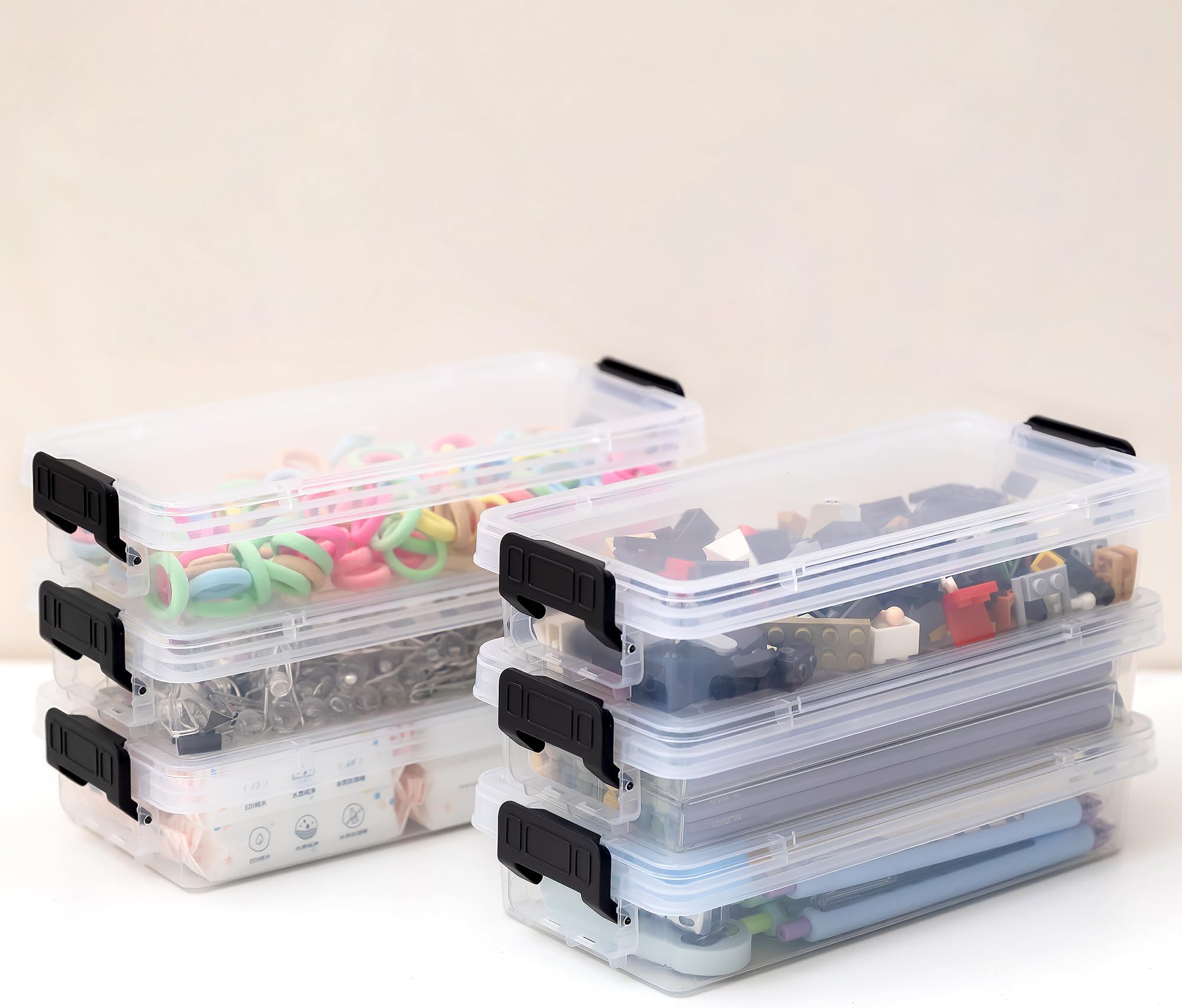 Amazon.com: Clear Plastic Stacking Pencil Box by Simply Tidy - Durable ...