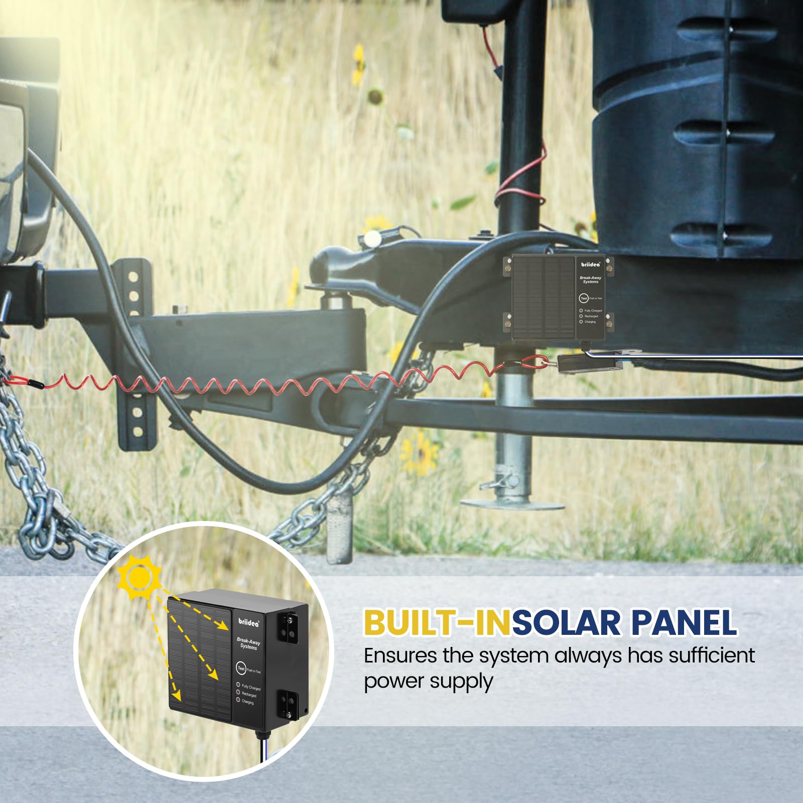 Snapklik.com : Briidea Solar Trailer Brakeaway Kit, Trailer Brakes ...