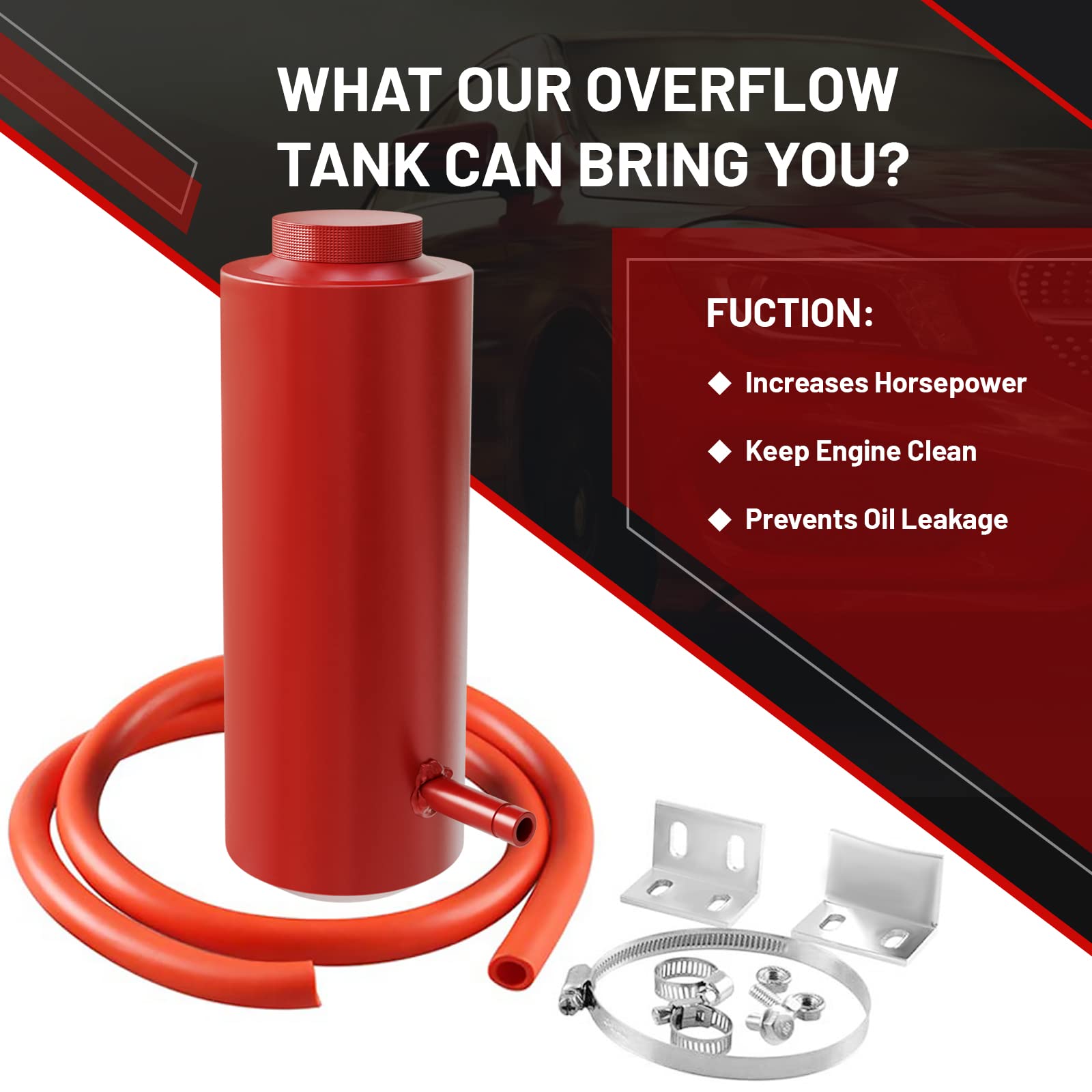 Snapklik.com : Universal Aluminum Car Overflow Tank 800ml Coolant ...