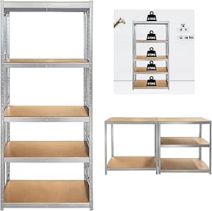 ANSIMIDA 5-Tier Shelving Unit, Heavy Duty Shelving Unit for Storage ...