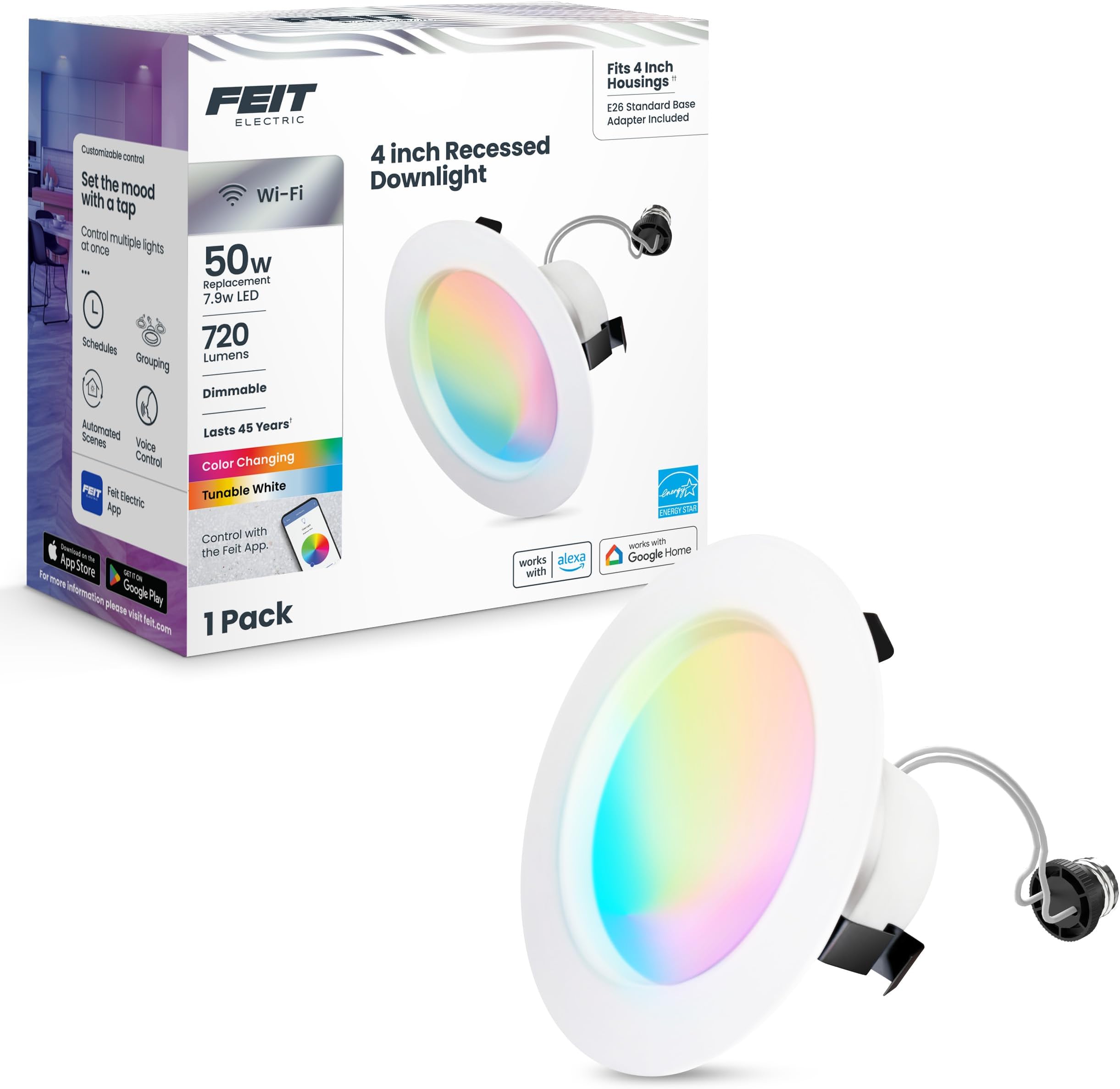 Tecnolite Connect Bucaramanga VII - Lámpara de Techo Downlight Inteligente para Interior de ...