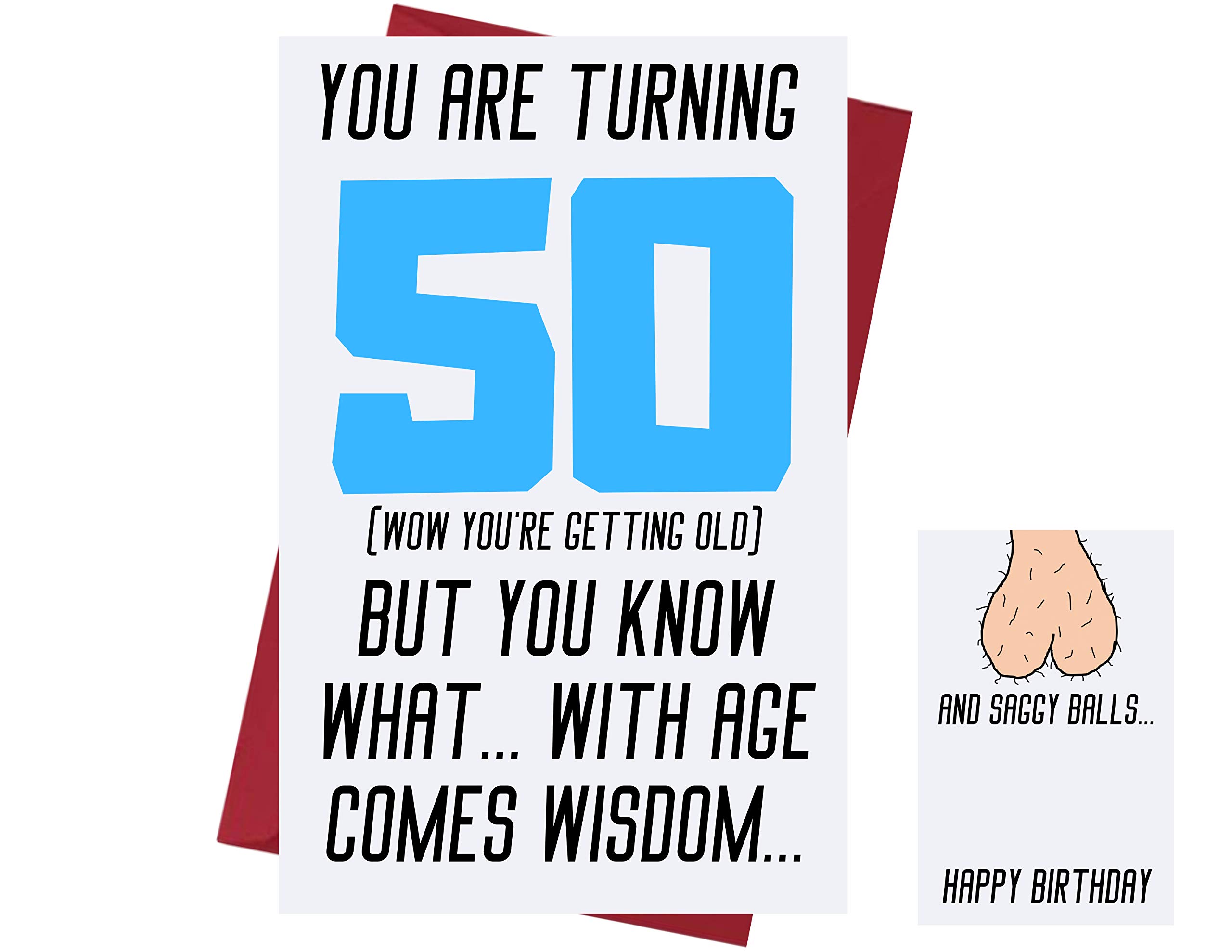 Buy Funny Rude Sarcasm 50th Birthday Cards For Men, Husband, Dad ...