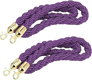 Amazon.com: 2 Pcs Hanging Carpet Braided Rope, Purple VIP Stanchion ...