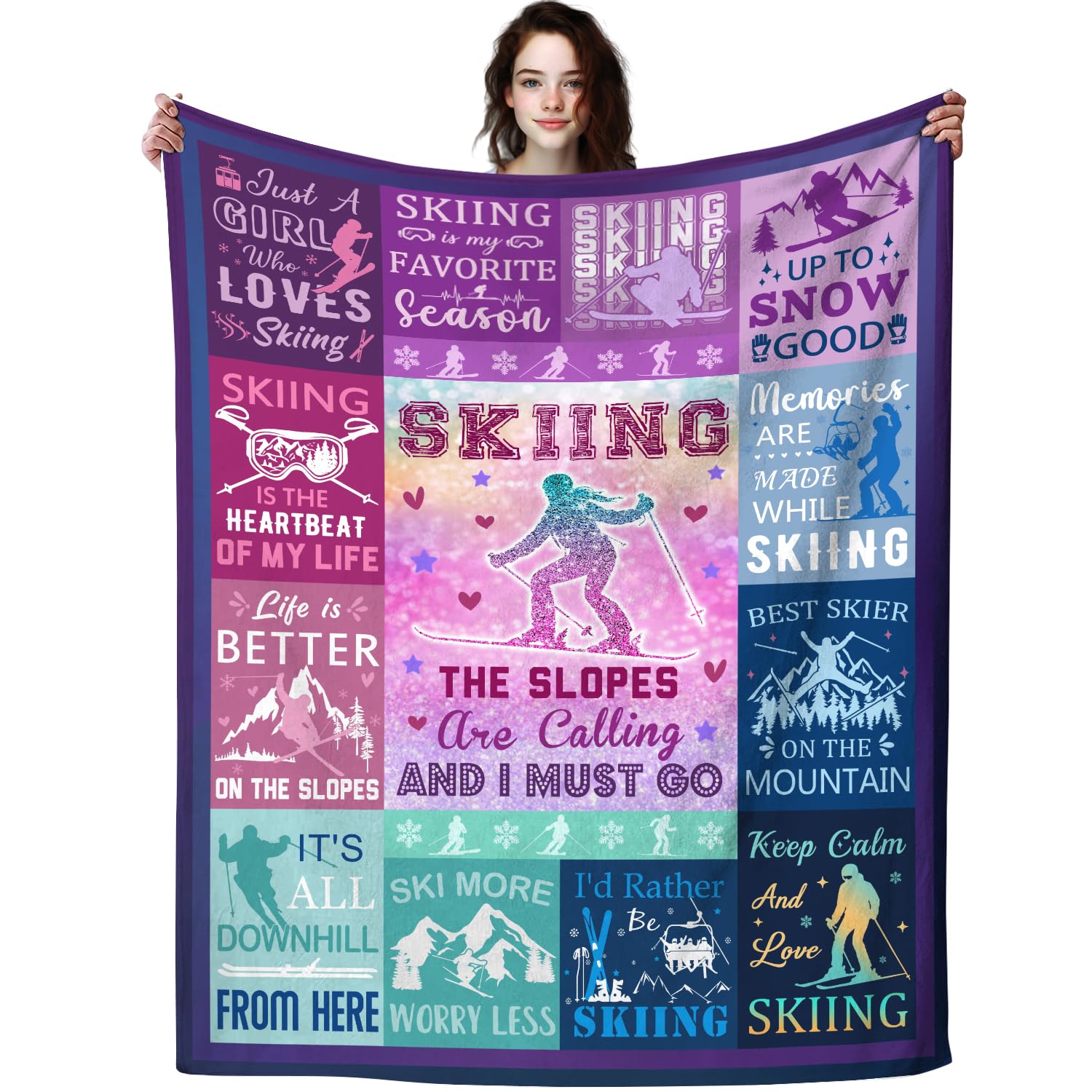 Amazon.com: TAPBASE Skiing Blanket Ski Gifts for Skiing Lovers,Extreme ...