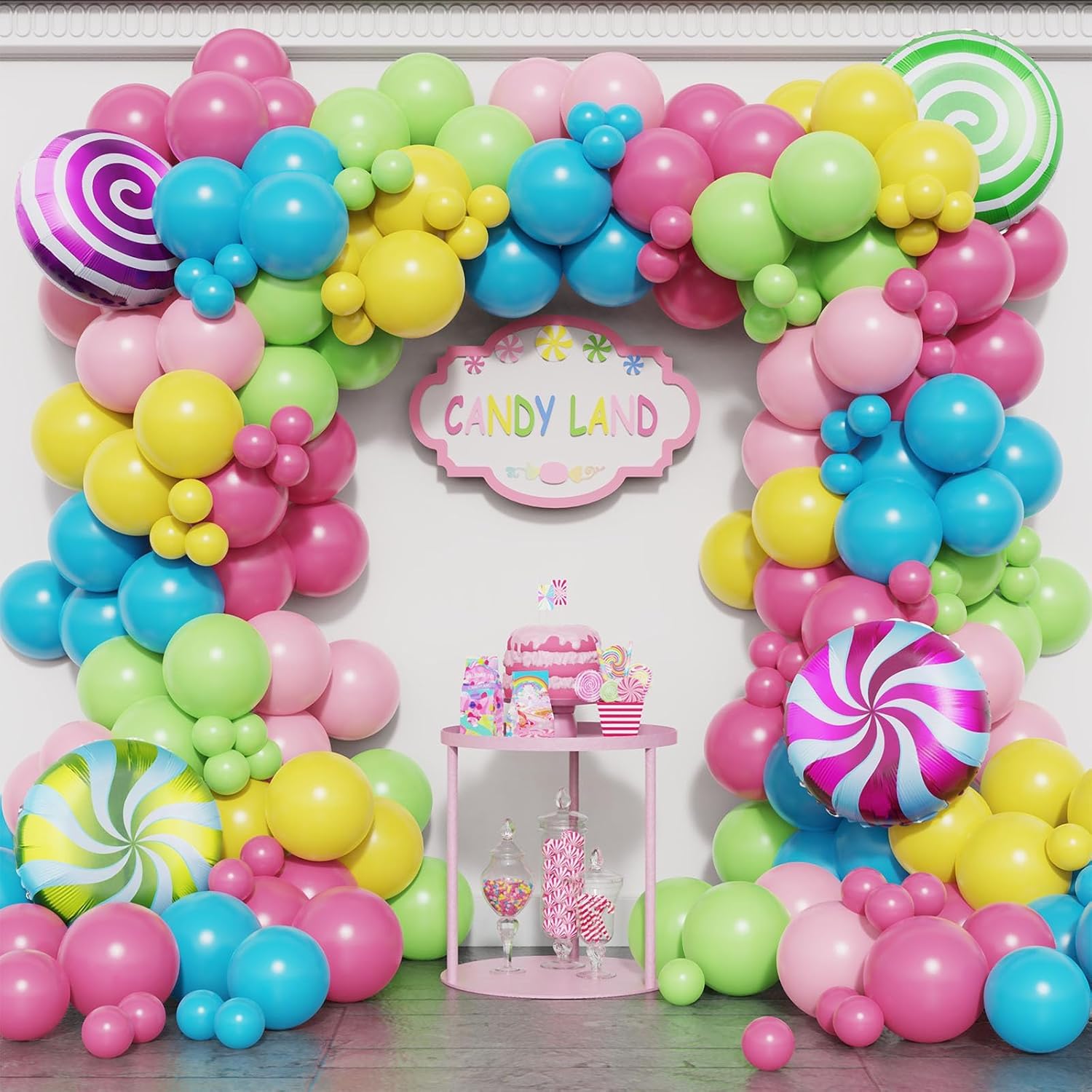 Amazon.com: Candyland Party Decoration 184PCS Candy Balloon Garland Kit ...