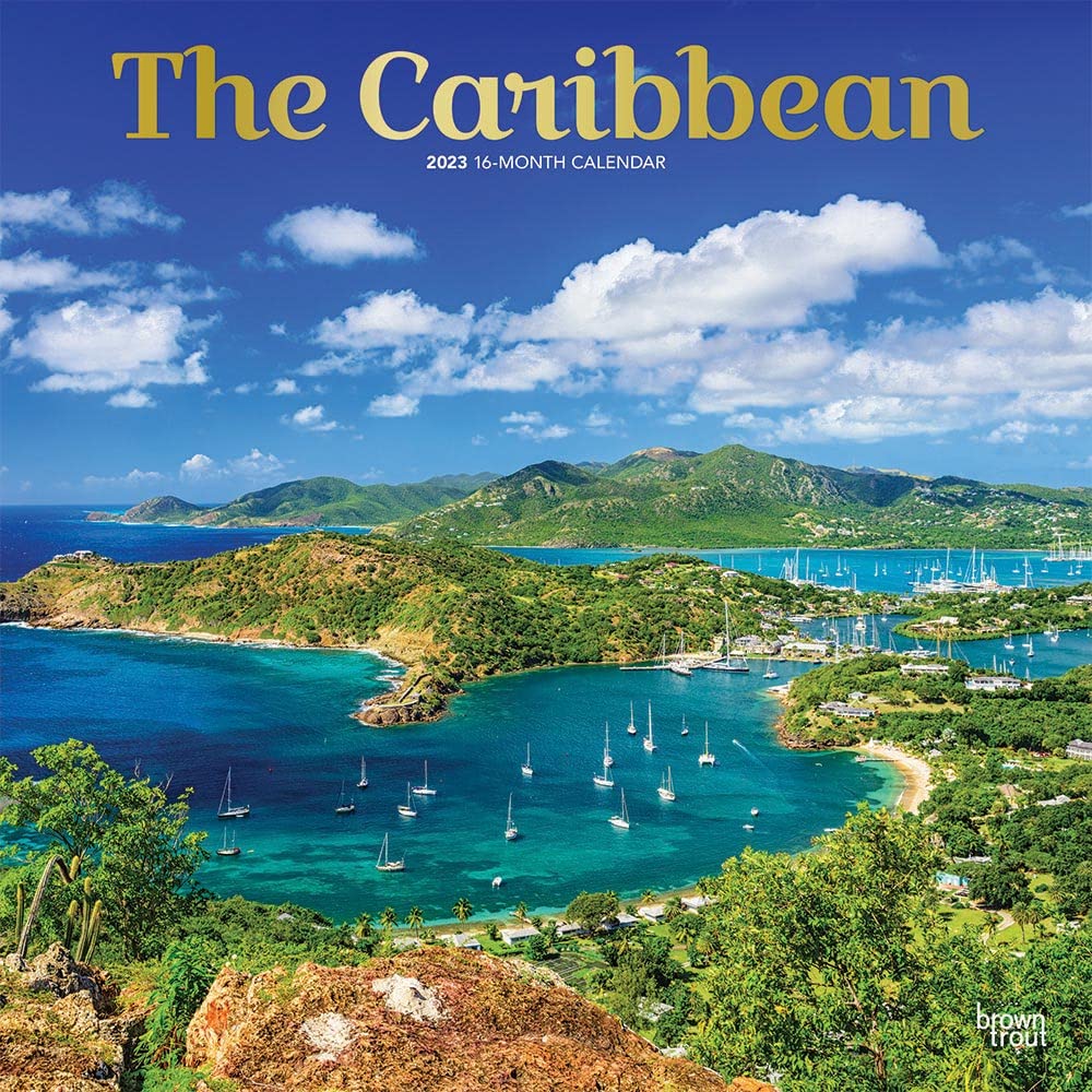 The Caribbean | 2023 12 x 24 Inch Monthly Square Wall Calendar | Foil ...