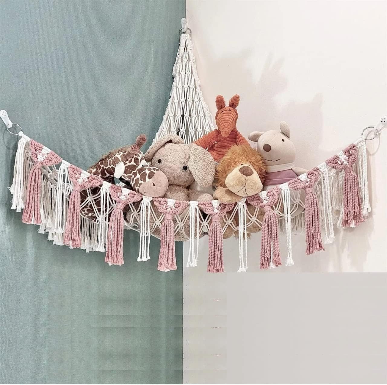 ecofynd Stuffed Animal Toy Hammock, Hanging Cotton Organizer Storage ...