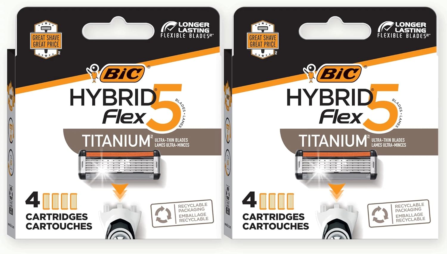 Bic flex 5 hybrid refill cartridges, 2 count : Amazon.com.mx: Belleza