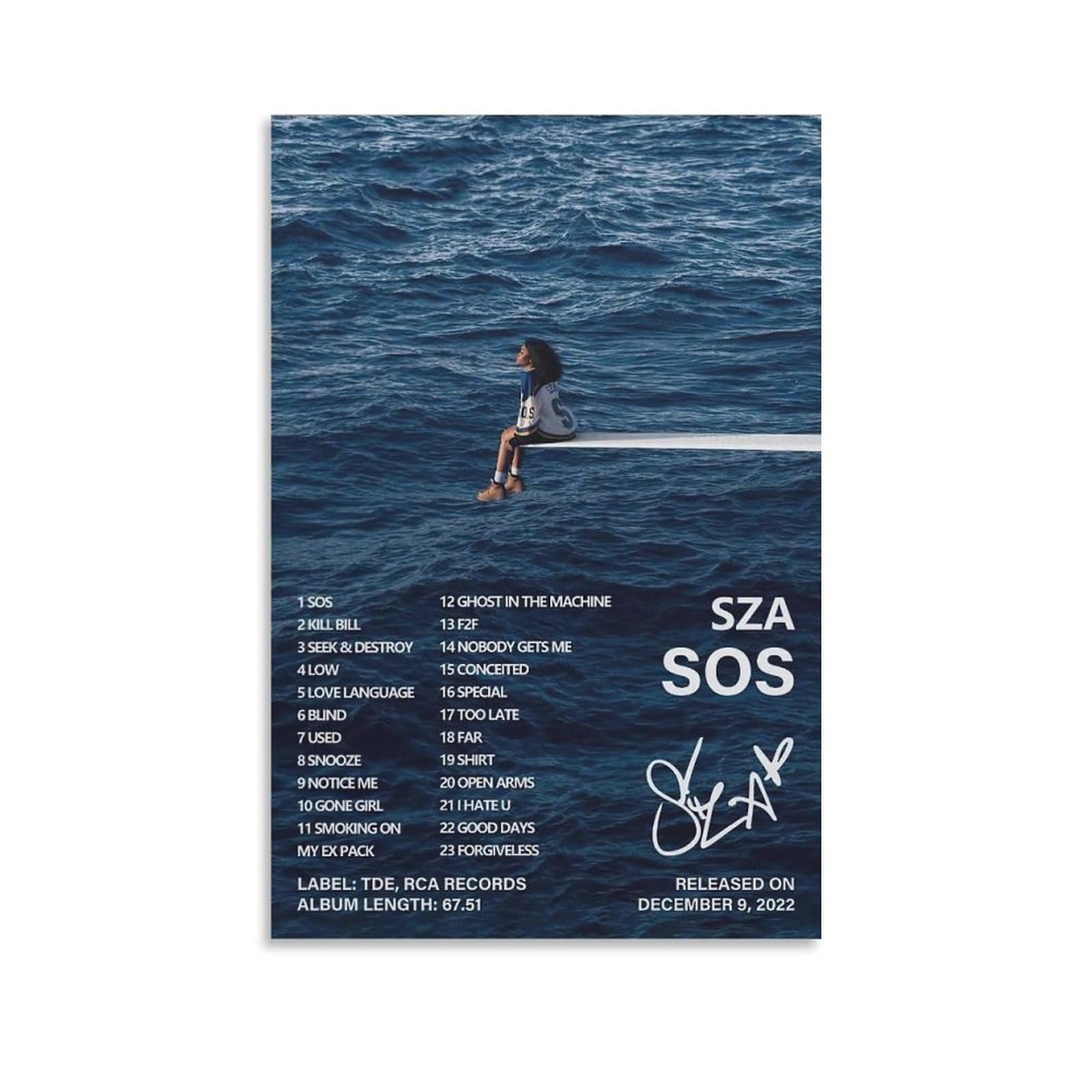 Amazon.com: JHRktu Sza Poster Sos Cover Poster Canvas Wall Art Posters ...