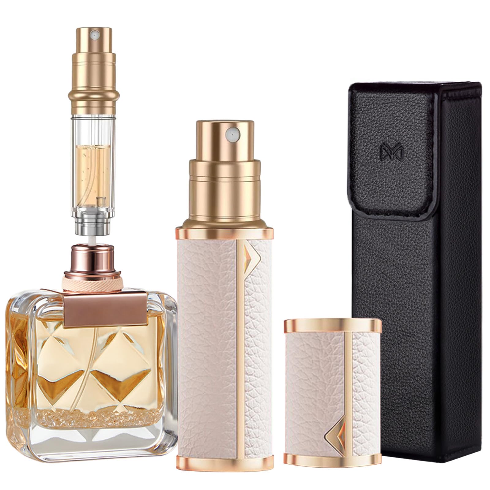 Snapklik.com : Perfume Travel Refillable Bottle,Genuine Leather Perfume ...