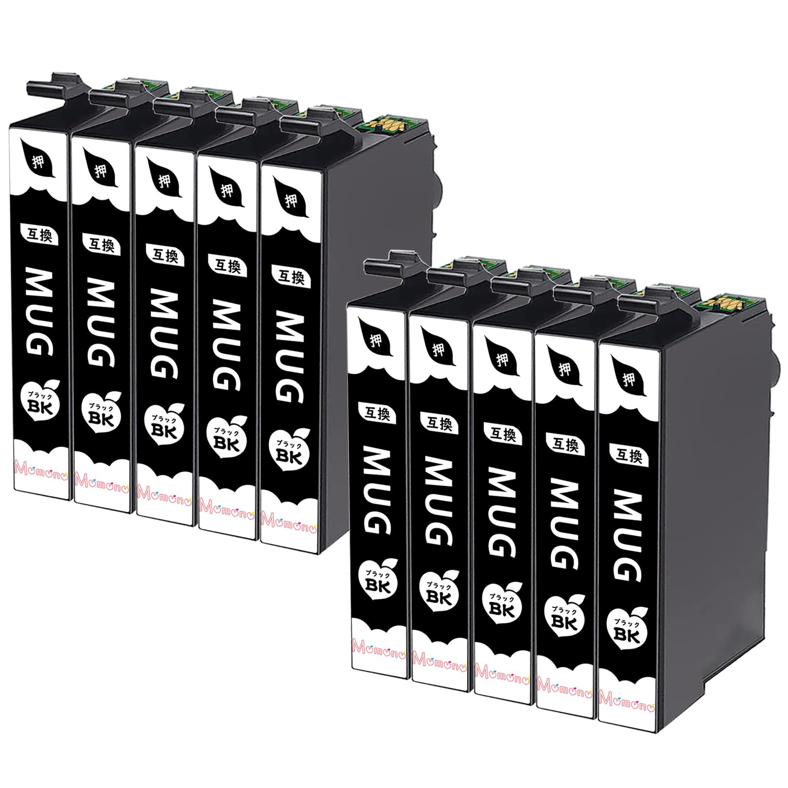 Amazon.co.jp: 【Momono】MUG-BK マグカップ 互換インク 10BK ブラック（合計10本）MUG 互換 インクカートリッジ 大容量 個別包装 最新ICチープ搭載 残量 ...