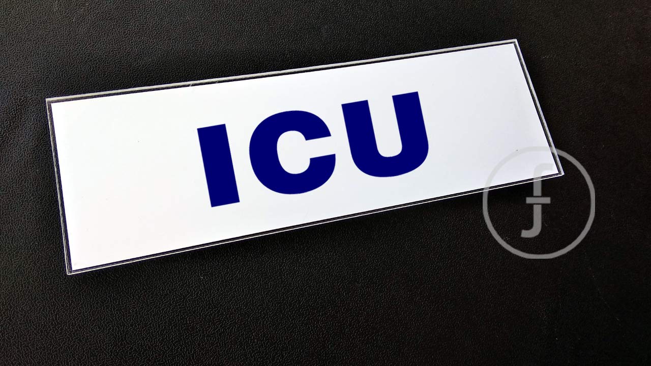 Buy fingerz ICU (Intensive Care Unit) Laminated Glass Hanging Sign ...