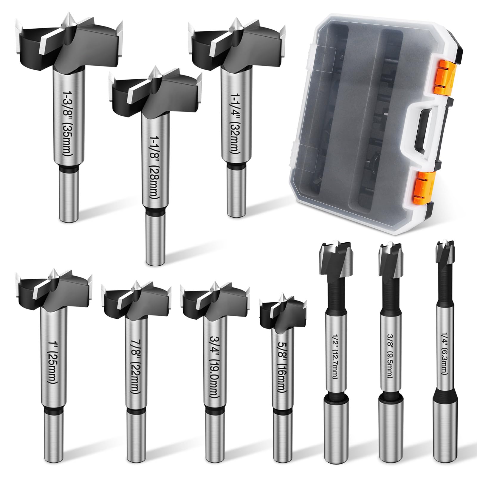 Forstner Bit Set, Lytool 10 Piece Forstner Bits for Woodworking, Wood ...